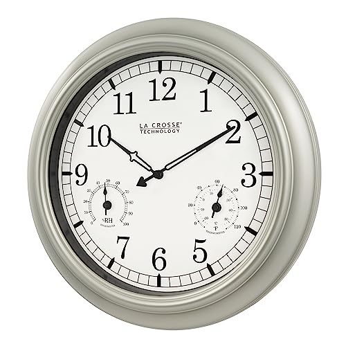 La Crosse Technology WT-3181PL-Q Quartz Indoor/Outdoor Wall Clock, 18"