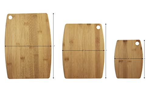 MRKT FINDS 3PK Bamboo Cutting Board, Kitchen Chopping Board, Heavy Duty Serving Tray, Ak426