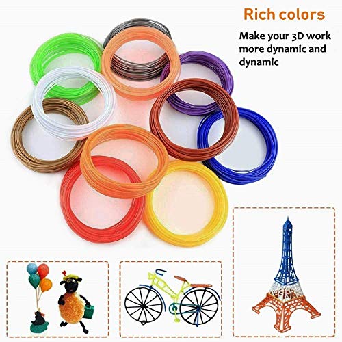 3D Pen Filament Refills 20Colors/320ft - PLA Filament 1.75mm Smooth Printing for Both 3D Printing Pen and 3D Printer - Each Color 16ft