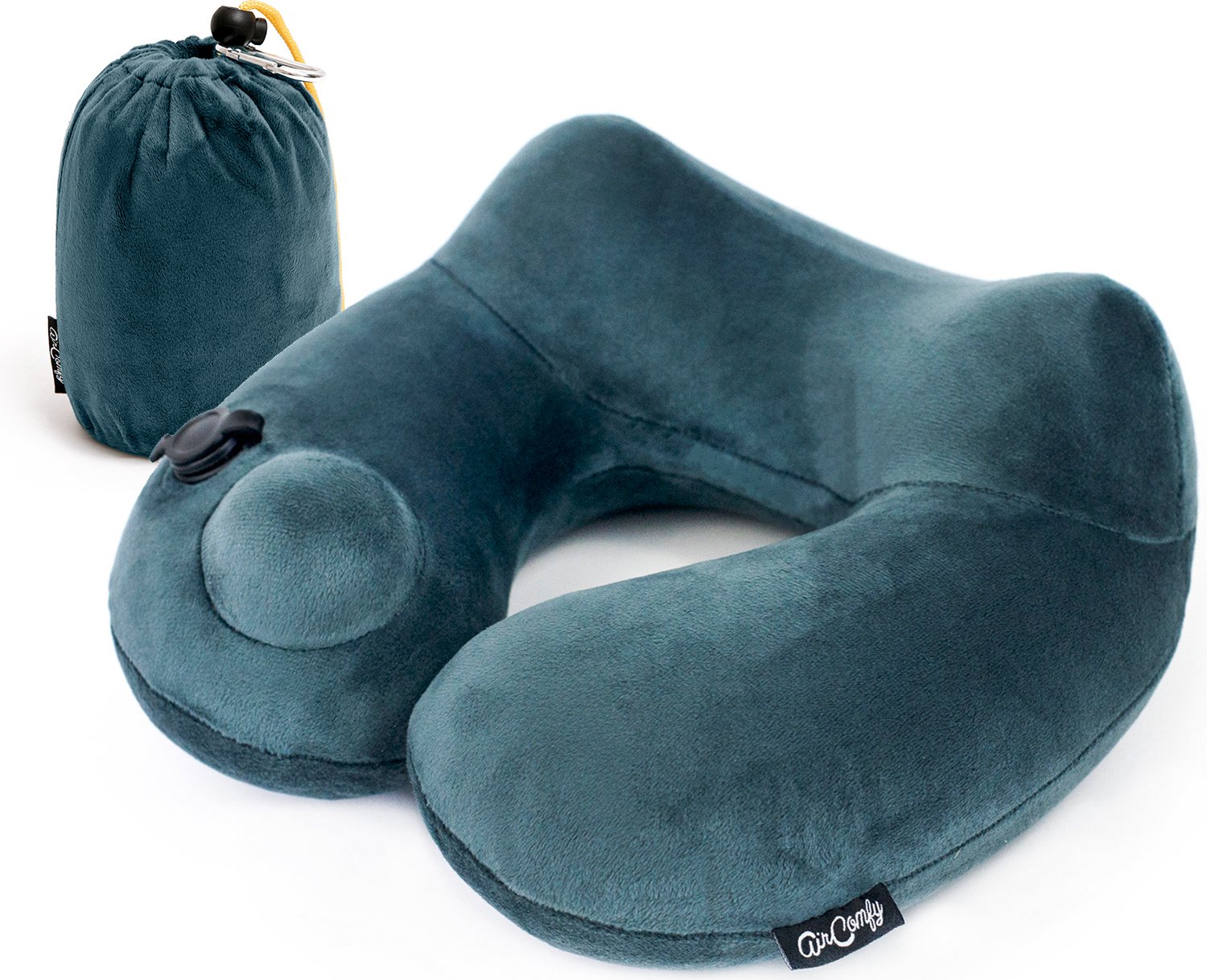 AirComfy Daydreamer Travel Neck Pillow - Self-Inflatable Pillow with Luxuriously Soft Washable Cover and Packsack - Compact and Lightweight Support for Sleeping and Traveling in Airplanes