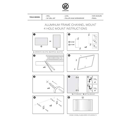 U Brands Magnetic Dry Erase Board, 35"x23", Silver Aluminum Frame