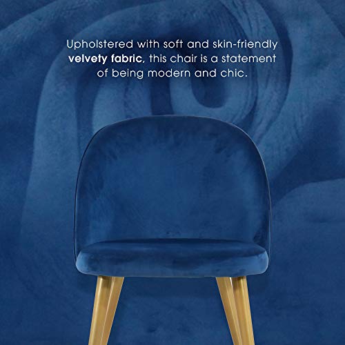 ivinta Royal Blue Dining Chairs Set of 2, Upholstered Velvet Accent Chairs for Living Room Dining Room Kitchen, Modern Side Chairs with Gold Legs…