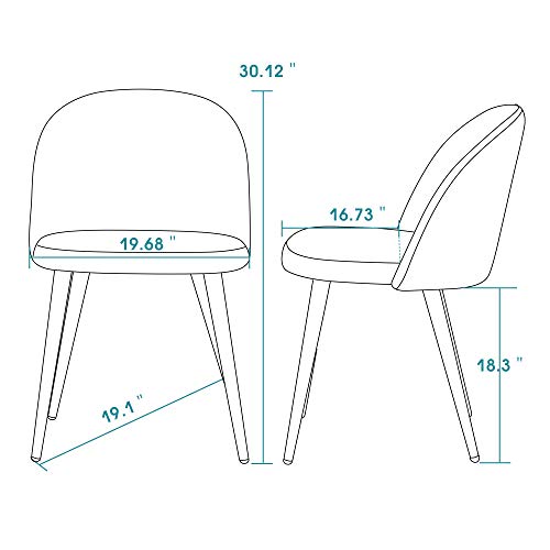 ivinta Royal Blue Dining Chairs Set of 2, Upholstered Velvet Accent Chairs for Living Room Dining Room Kitchen, Modern Side Chairs with Gold Legs…