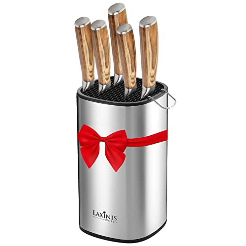 Universal Knife Block, Stainless Steel Knife Holder, Knife Organizer, Modern Rectangular Design, 8.5β by 5β(knives not included)