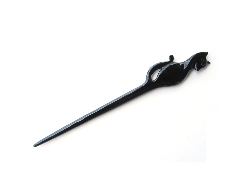 Marycrafts Black Buffalo Horn Hair Stick, Hair Accessories, Hair sticks for women Handmade 7.2"