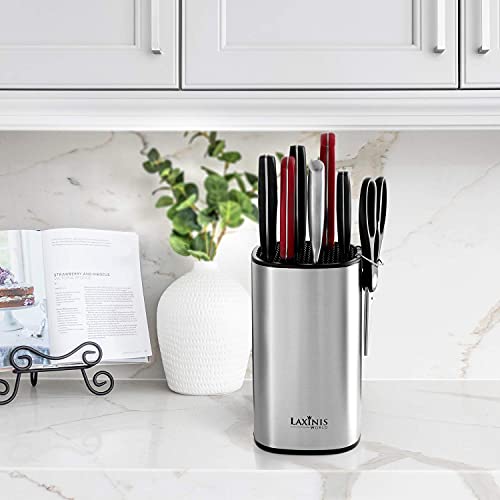 Universal Knife Block, Stainless Steel Knife Holder, Knife Organizer, Modern Rectangular Design, 8.5β by 5β(knives not included)