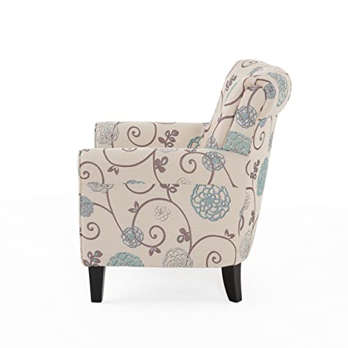 Christopher Knight Home Roseville Fabric Floral Club Chair, Blue Flowers