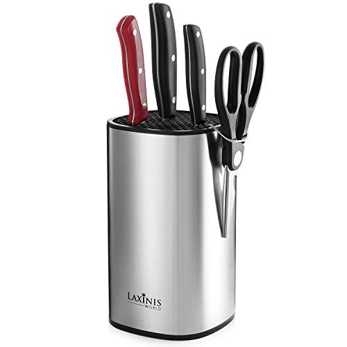 Universal Knife Block, Stainless Steel Knife Holder, Knife Organizer, Modern Rectangular Design, 8.5β by 5β(knives not included)