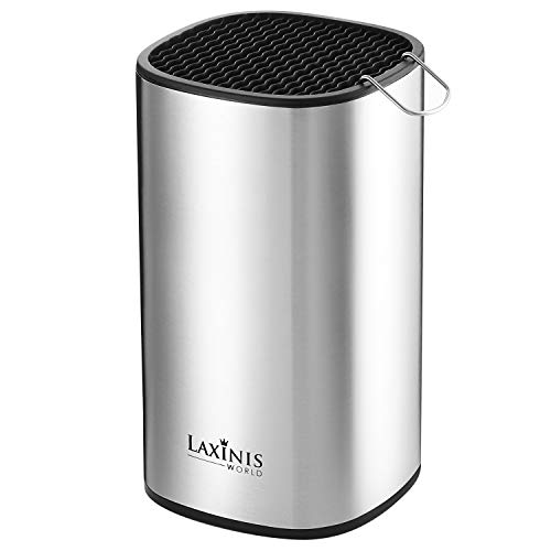 Universal Knife Block, Stainless Steel Knife Holder, Knife Organizer, Modern Rectangular Design, 8.5β by 5β(knives not included)