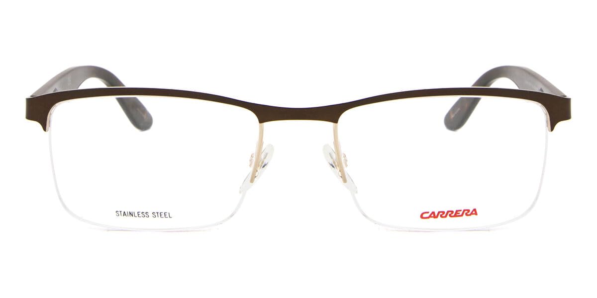 Carrera Men's 6623 Rectangular Prescription Eyewear Frames, Brown Gold Havana, 54mm, 19mm