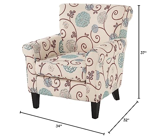 Christopher Knight Home Roseville Fabric Floral Club Chair, Blue Flowers