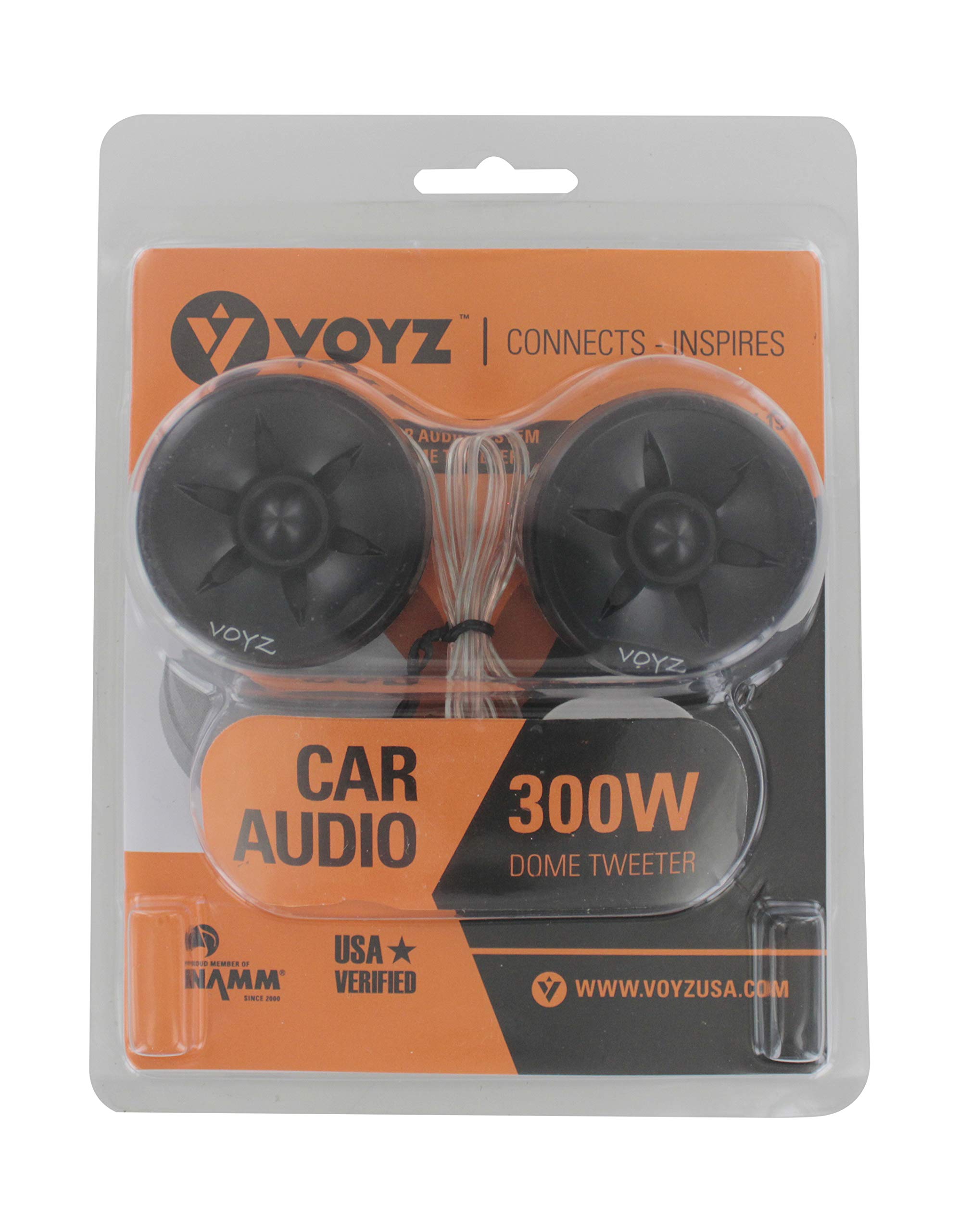 VOYZ High Performance Tweeters 1.6" 300 Watts Max Power Output - 4-8 ohm for Car Audio Super High Frequency Silk/Polymer Composite Dome Tweeter Kit (1 Pair)