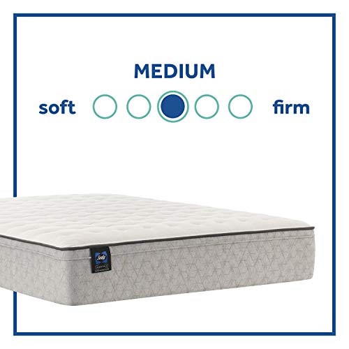 Sealy Essentials Spring Winter Green Faux Eurotop Medium Feel Mattress, Full