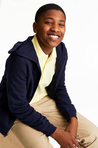 French Toast Boys' Fleece Hooded Sweatshirt, Navy, Medium/8,Big Boys