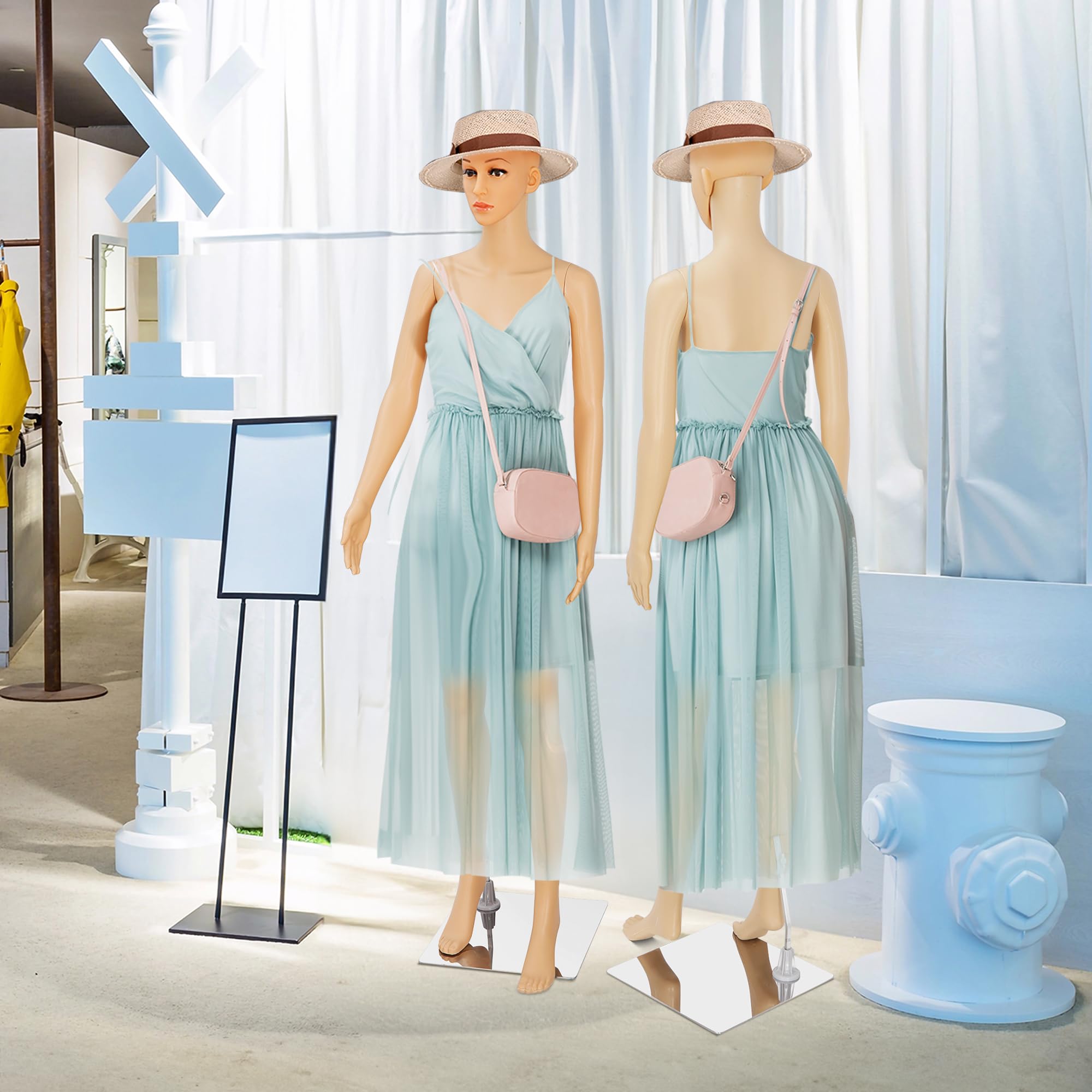ZENY Female Mannequin Full Body, 68.9" Adjustable Mannequin Torso Dress Form with Metal Base, Realistic Clothing Model Stand, Woman