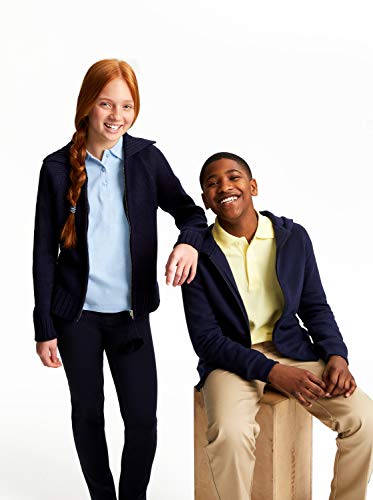 French Toast Boys' Fleece Hooded Sweatshirt, Navy, Medium/8,Big Boys