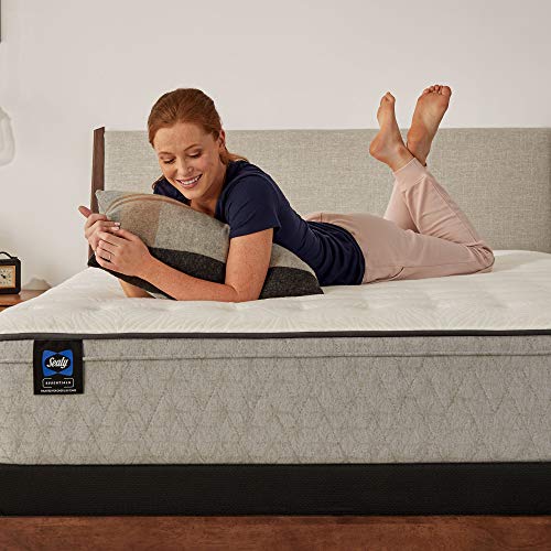 Sealy Essentials Spring Winter Green Faux Eurotop Medium Feel Mattress, Full