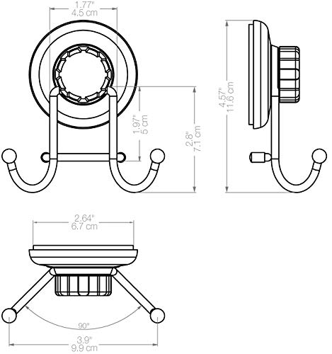 Stainless Steel Vacuum Hook, Super Suction Suction Cup,Suitable for Bathroom and Kitchen(Two Pieces) (Silver)