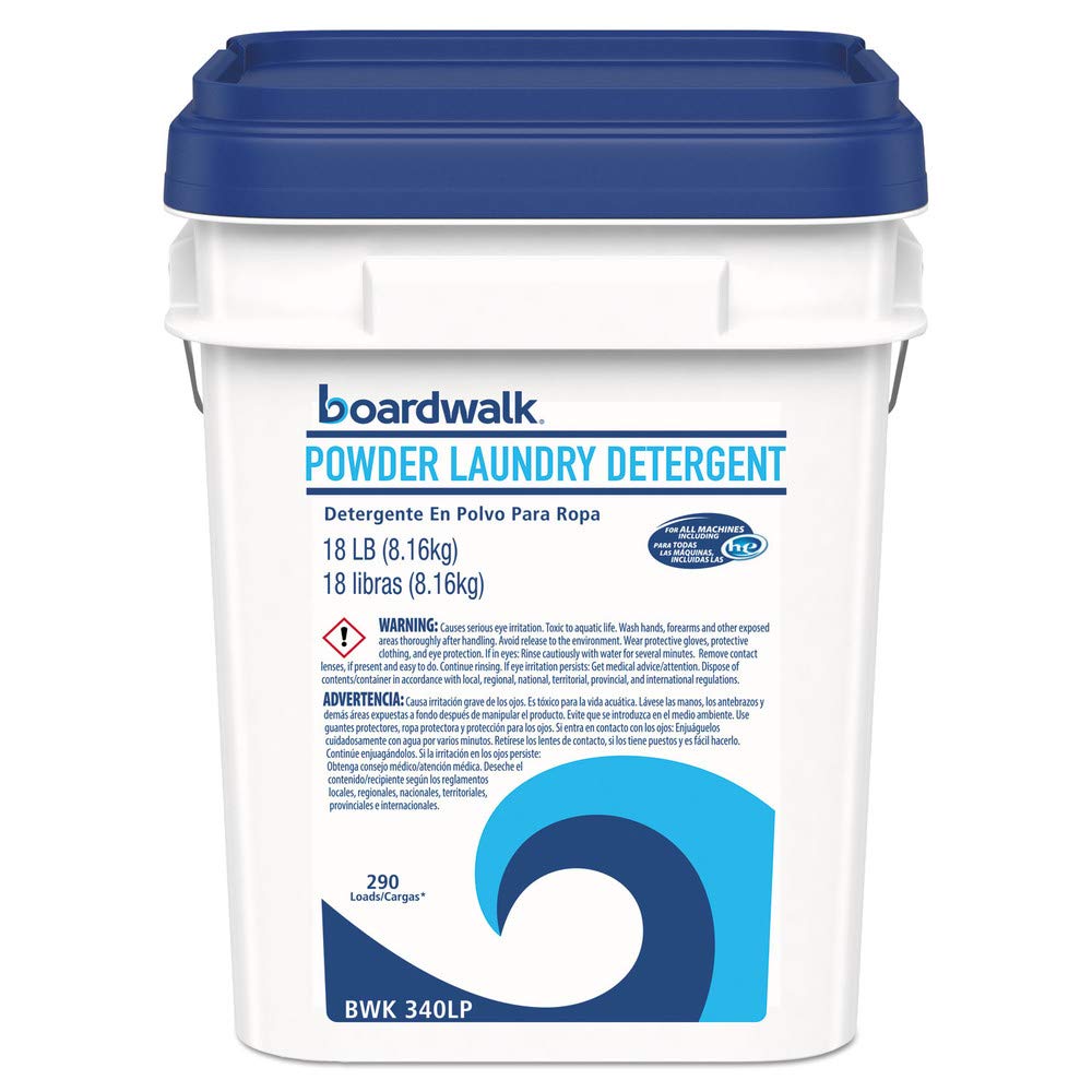 Boardwalk BWK340LP 18 lbs. Pail Low Foam Laundry Detergent Powder - Crisp Clean Scent