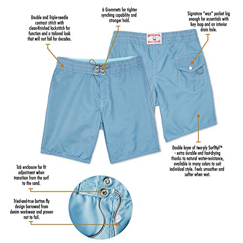 Birdwell Men's 311 Nylon Boardshorts, Medium Length (Federal Blue, 38)