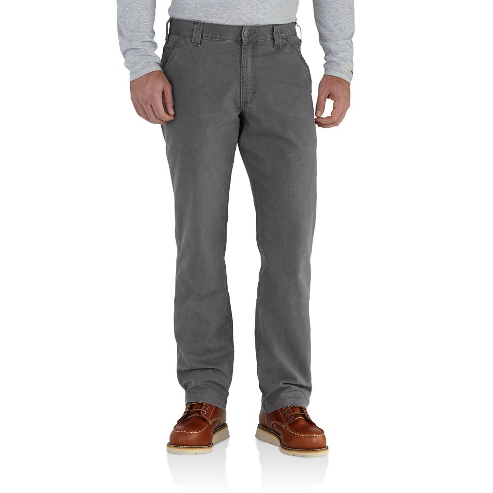 Carhartt mens Rugged Flex Relaxed Fit Canvas Work Pants, Gravel, 40W x 34L US