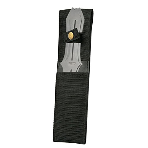 SZCO Supplies 10” Balanced Full-Tang Professional Stainless-Steel 3 Piece Throwing Knife Set with Nylon Sheath, Silver (211230-SL)