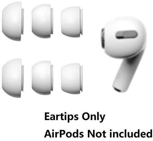 JNSA Replacement Ear Tips for Air Pods Pro,Air Pods Pro Earbuds Covers AirPod Pro Earbuds Tips Ear Caps, Silicone Eartips S/M/L 3 Size 3 Pairs, White
