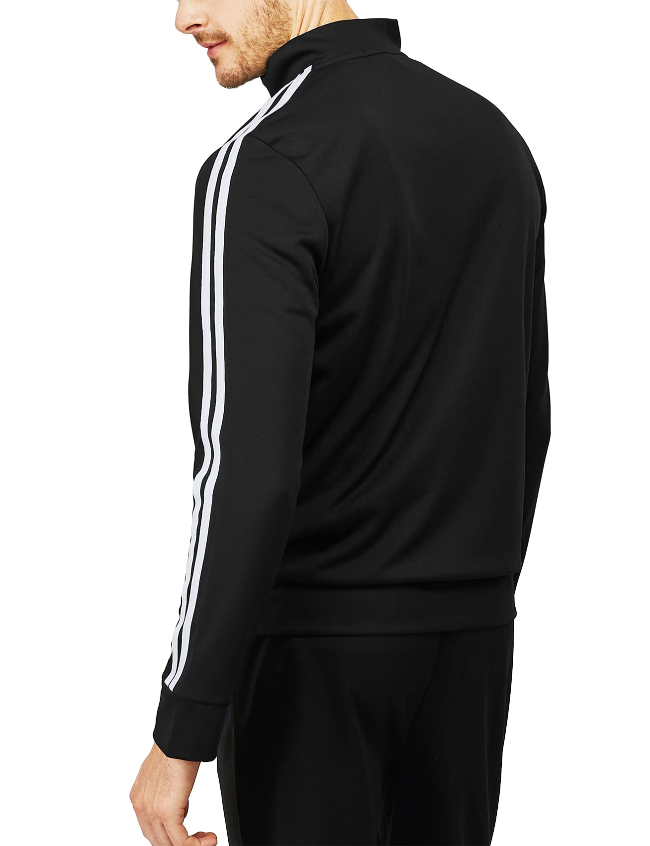 H2H Mens Active Slim Fit Track Lightweight Jacket Zip-up Long Sleeve BLACK US 2XL/Asia 3XL (CMOJA0103)