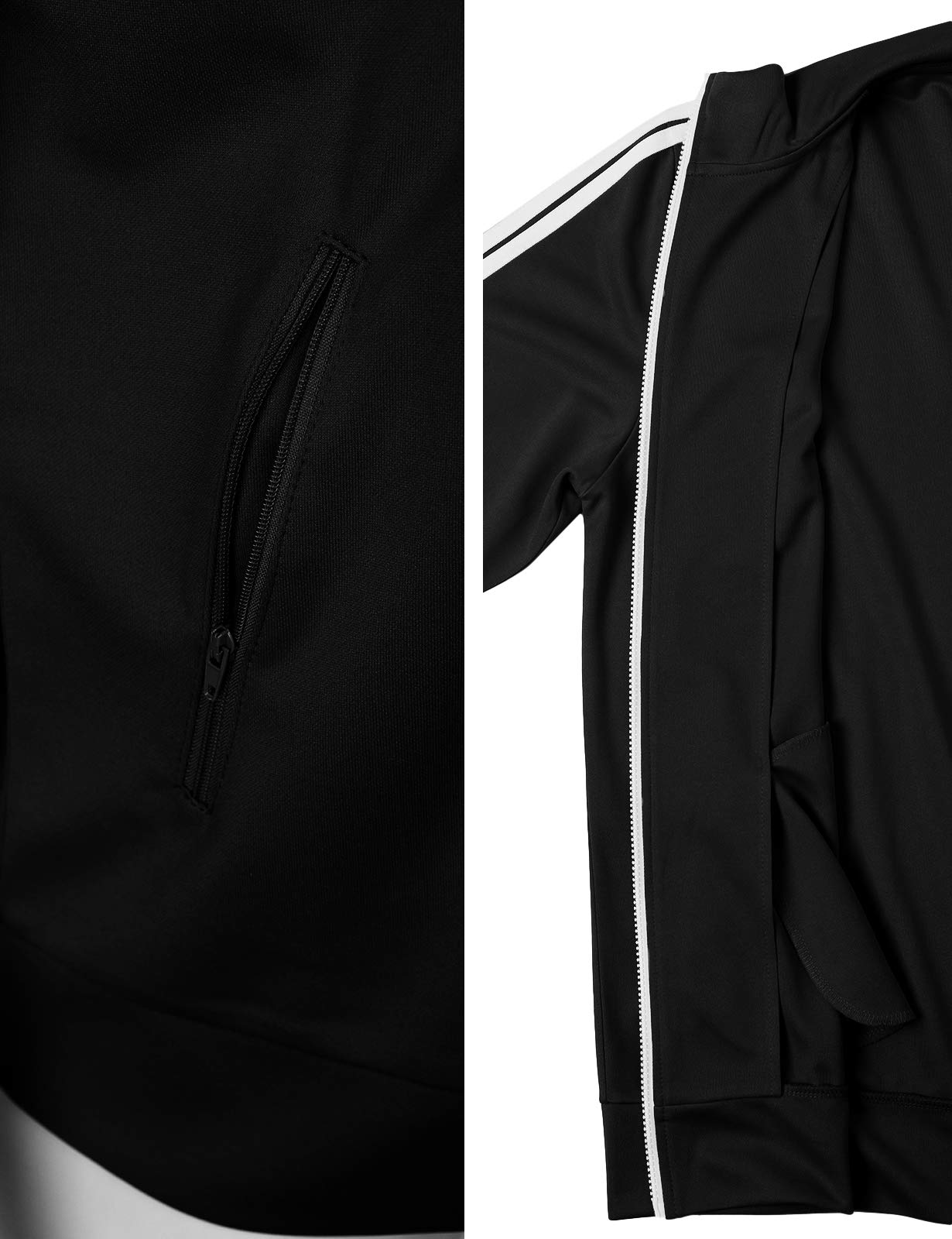 H2H Mens Active Slim Fit Track Lightweight Jacket Zip-up Long Sleeve BLACK US 2XL/Asia 3XL (CMOJA0103)