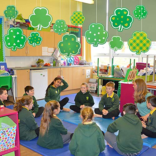 36 Pcs Shamrocks Clover Cut-Outs for St. Patrick's Day Classroom Party Decoration