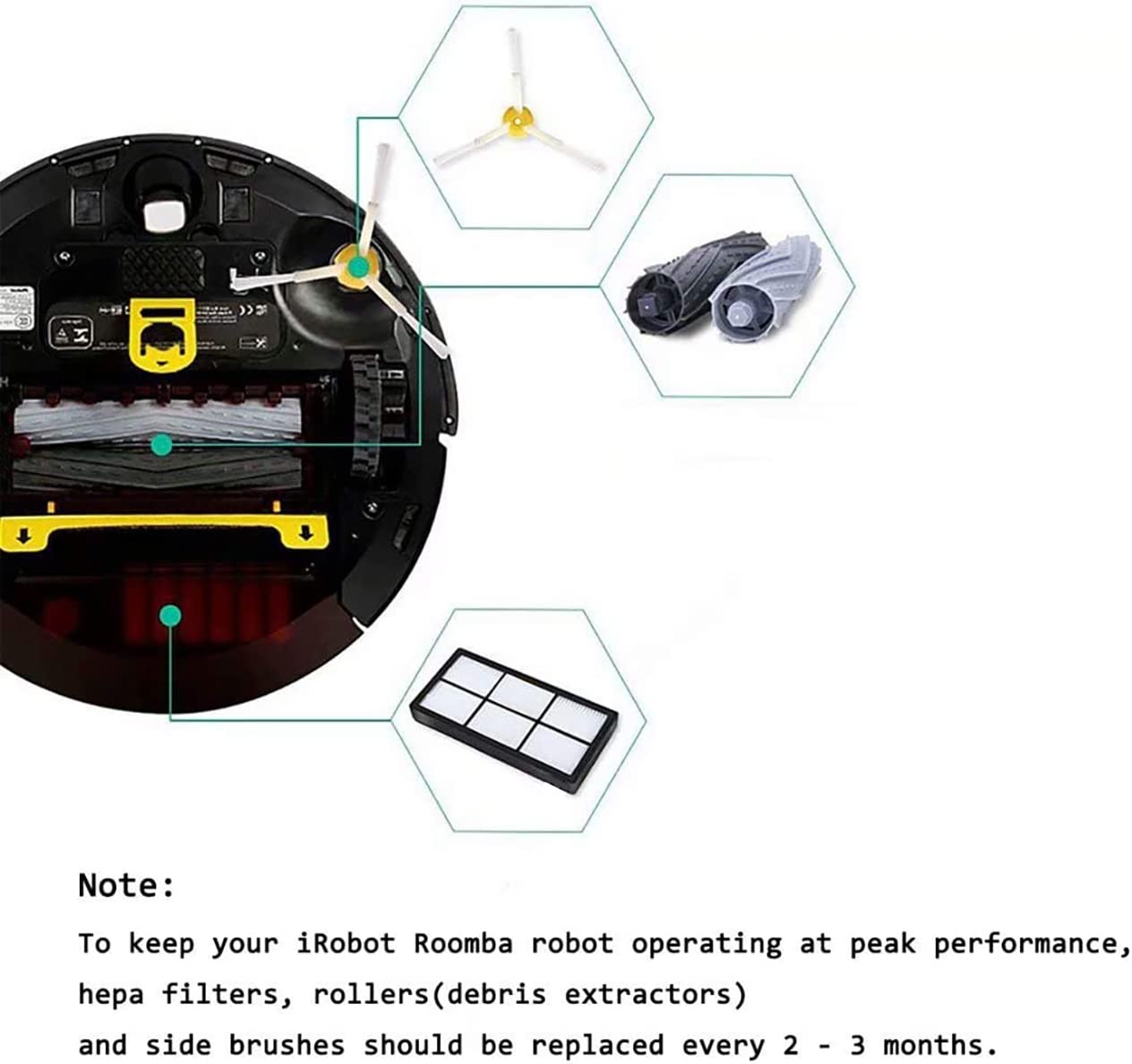 MZY LLC 12 Pack Hepa Filter Filters Replacement For irobot Roomba 800 900 series 860 870 871 880 960 980 Robotic Vacuum Parts