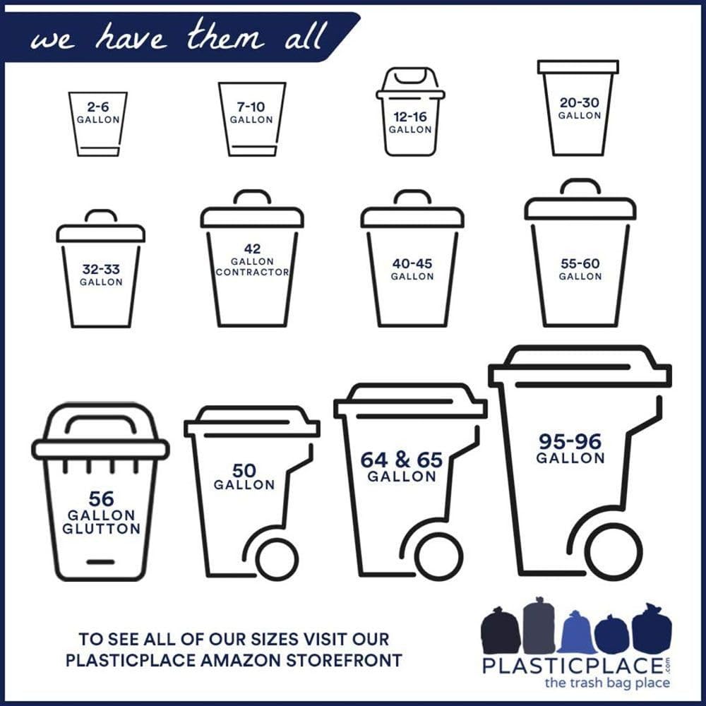 Plasticplace 42 Gallon Contractor Trash Bags │ 4.0 Mil │Clear Heavy Duty Garbage Bags │ 33" x 48" (50 Case)