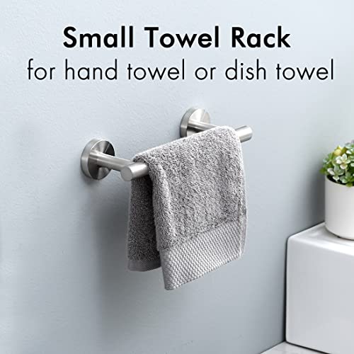 KES 6.7 Inches Hand Towel Bar for Bathroom Towel Holder Kitchen Dish Cloths Hanger SUS304 Stainless Steel RUSTPROOF Wall Mount Brushed Steel, Total Length 9.1 Inch, A2000S23-2