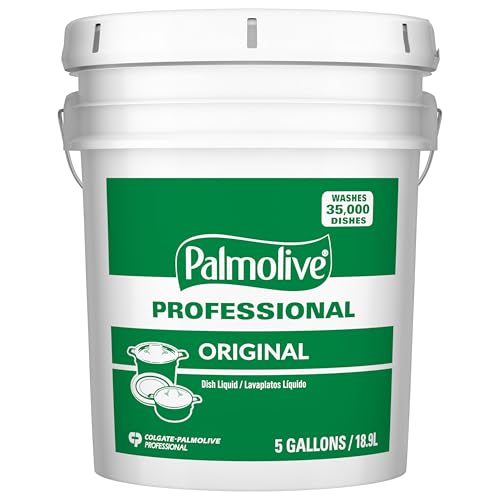 PALMOLIVE Professional Dishwashing Liquid, Dish Soap, Dish Liquid Soap, Phosphate Free, pH Balanced, Dishwasher Cleaner, 5 Gallon Bucket (Part Number: 204917), 10035110049172