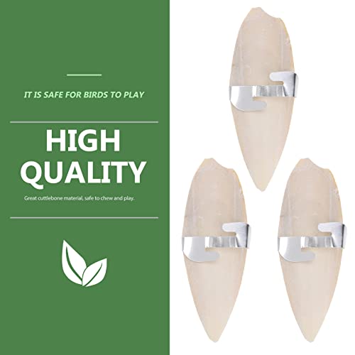 Hemobllo Cuttlebone for Birds- 6 Set Cuttlefish Bones with Metal Holder Parrot Cuddle Bone Chew Toy Pet Molar Toy Cuttlebone for Cockatiels Parakeets (10-12cm)