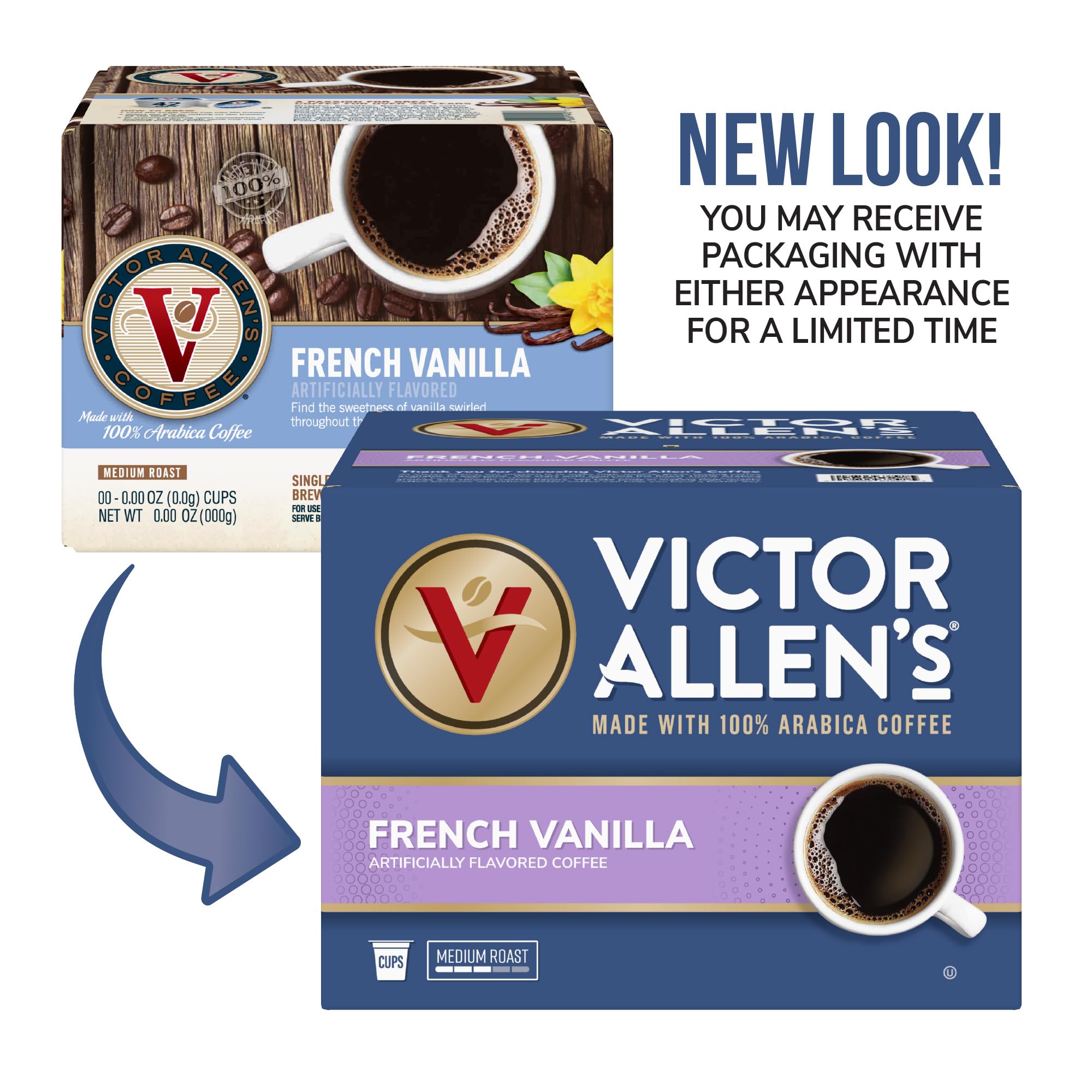 Victor Allen's Coffee French Vanilla Flavored, Medium Roast, 80 Count, Single Serve Coffee Pods for Keurig K-Cup Brewers