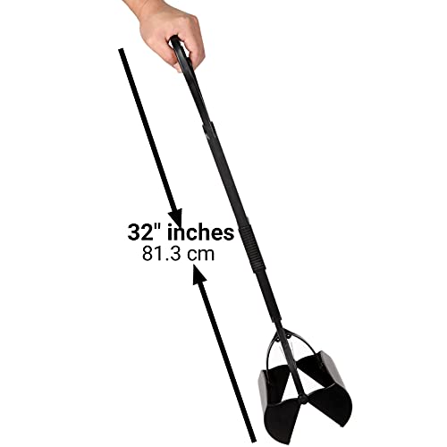 Mr. Peanut's 32" Tall Profile Pooper Scooper, Heavy Duty ABS Frame & Bin, Durable Double Spring Clamp, Lightweight Design, Simple One Step Assembly