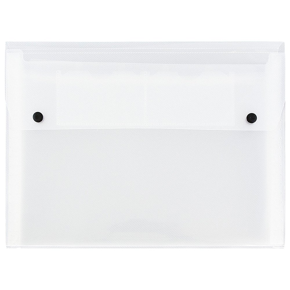 JAM PAPER Accordion Folders - 6 Pocket Plastic Expanding File with Snap Closure - Letter Size - 9 x 13 - Clear - Sold Individually