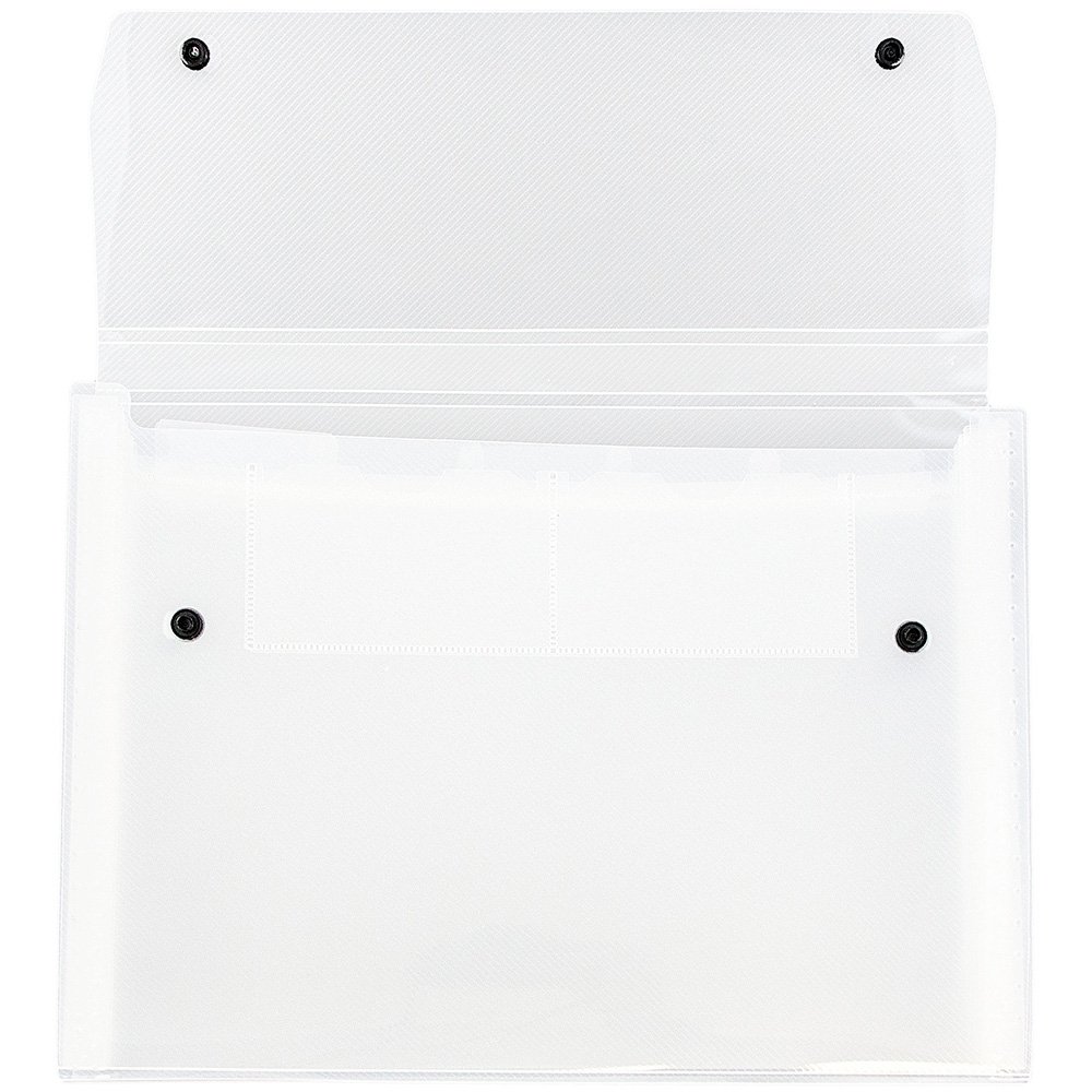 JAM PAPER Accordion Folders - 6 Pocket Plastic Expanding File with Snap Closure - Letter Size - 9 x 13 - Clear - Sold Individually