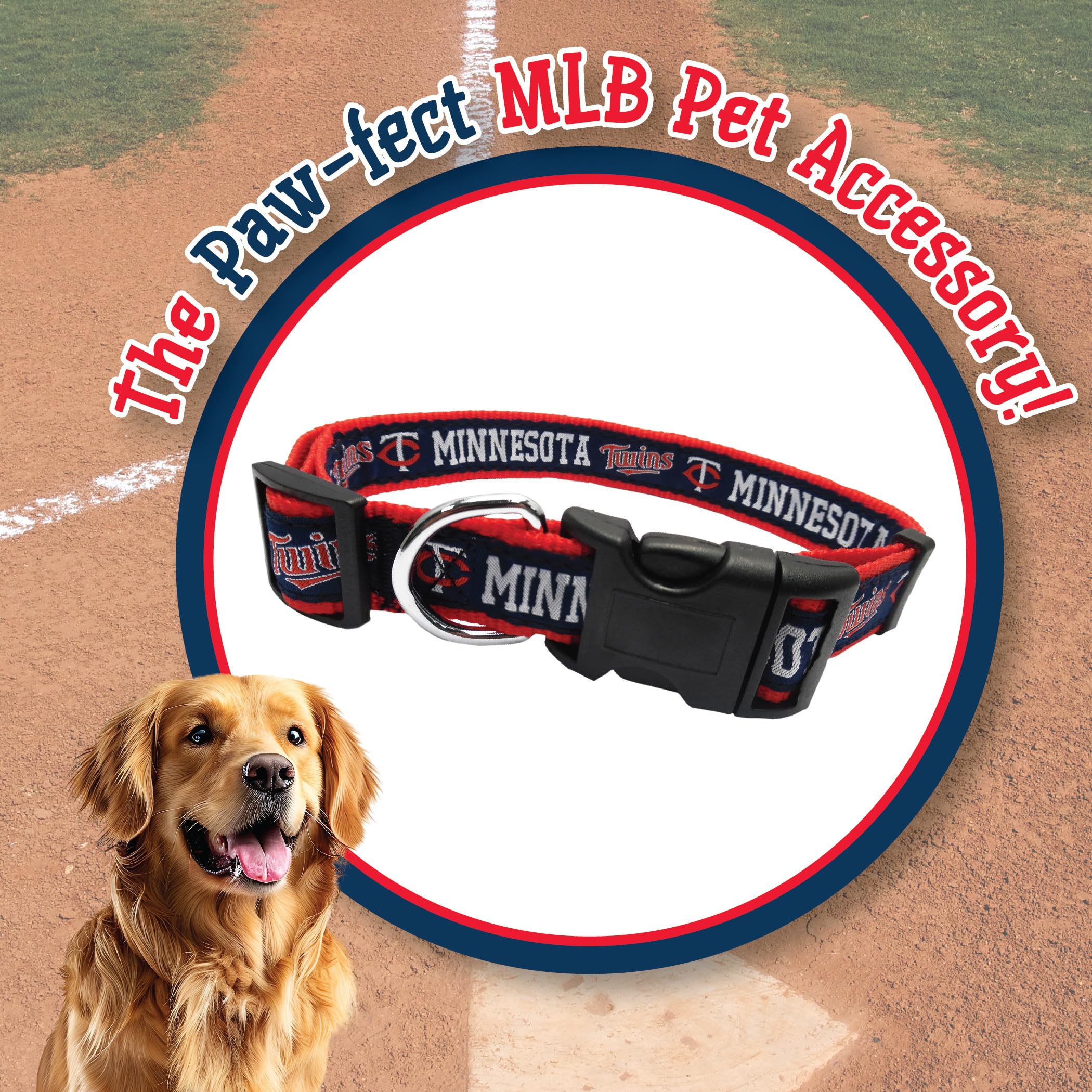 MLB DOG COLLAR. - 29 Baseball Teams available in 4 Sizes. Heavy-Duty, Strong & Durable Pet Collar. - MLB Licensed PET COLLAR.