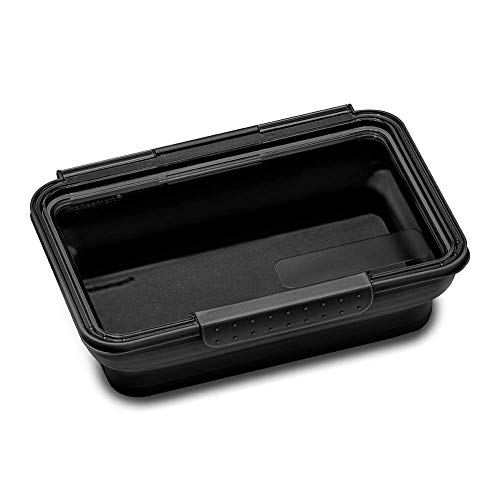 madesmart Lidware Collapsible Food Storage - FRIDGE & PANTRY COLLECTION Airtight, Food Safe, Collapsible, Dry-Erase Space For Labeling, Medium Shallow - Holds 4.83 Cups, Carbon