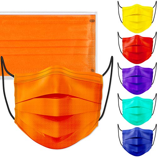 60PCS Disposable Face Mask Unisex Fashion Covering 4-Layer 6 Solid Colors Individually Sealed Nonwoven Skin-Friendly Breathable Comfortable for Men Women