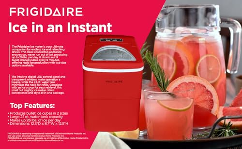 Frigidaire EFIC108 Counter top Portable, 26 lb per Day Compact Ice Maker Machine