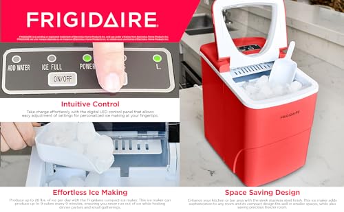 Frigidaire EFIC108 Counter top Portable, 26 lb per Day Compact Ice Maker Machine