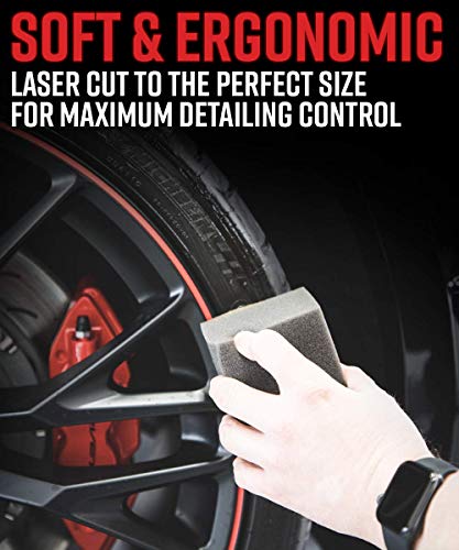 Adam's Block Applicator (6 Pack) β Trim Dressing & Tire Shine Applicator Pad for Car Detailing | Reusable & Customizable Durafoam | for Use After Car Wash Wheel Cleaner
