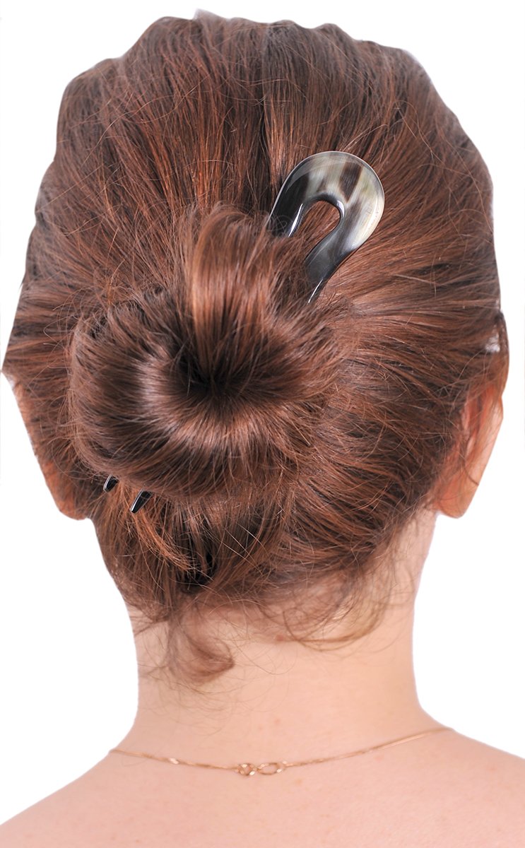 Marycrafts Simple Wavy Horn Hair Accessories Hair Fork Hairfork, Hair Pins Handmade 4.92"