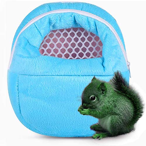 Besimple Pet Hamsters Carrier Bag Portable Outgoing Travel Backpack with Shoulder Strap for Small Pets Hedgehog, Sugar Glider, Chinchilla, Guinea Pig, Squirrel(Blue)