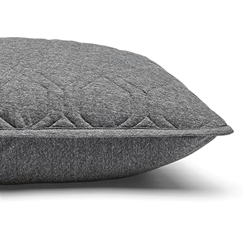Amazon Basics Cotton Jersey Blend Quilt Pillow Sham - Standard, Dark Grey