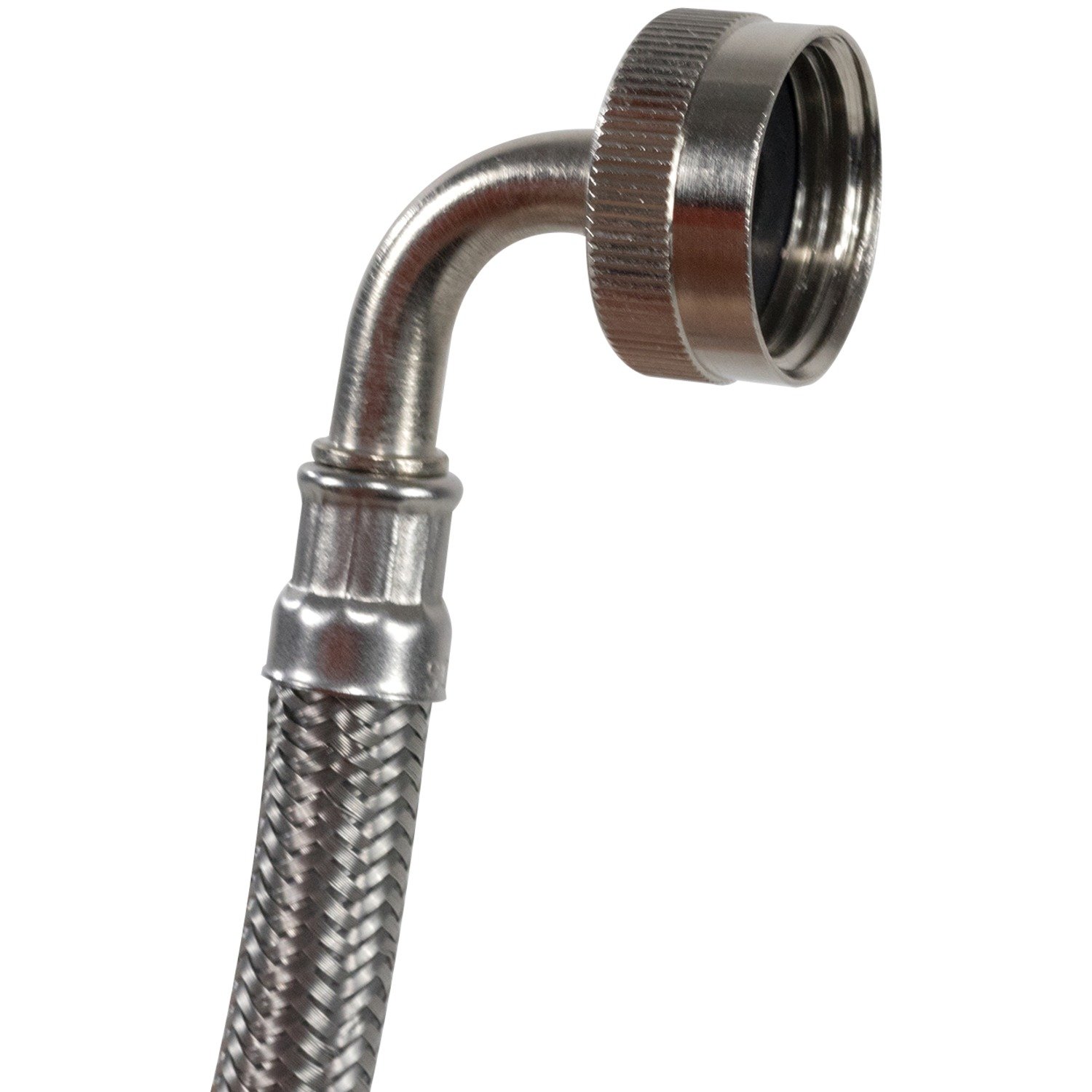 Certified Appliance Accessories Dishwasher Hose with 90 degree FGH Elbow, Water Supply Line, 6 Feet, Premium Braided Stainless Steel with PVC Core