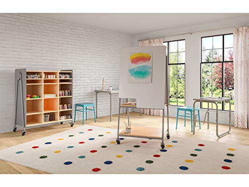 Safco Products AlphaBetter 2.0 Height β Adjustable Student Desk with Swinging Footrest Bar, Sit to Stand, 22"-30", Dry Erase